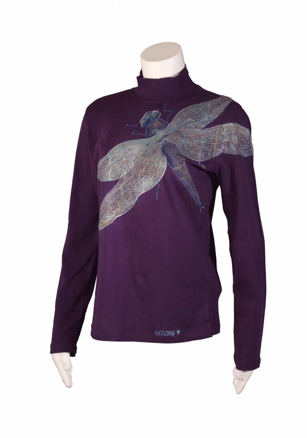 Hand Painted, Wearable Art,fantasy,dragonfly Size Medium L/s Knit ...