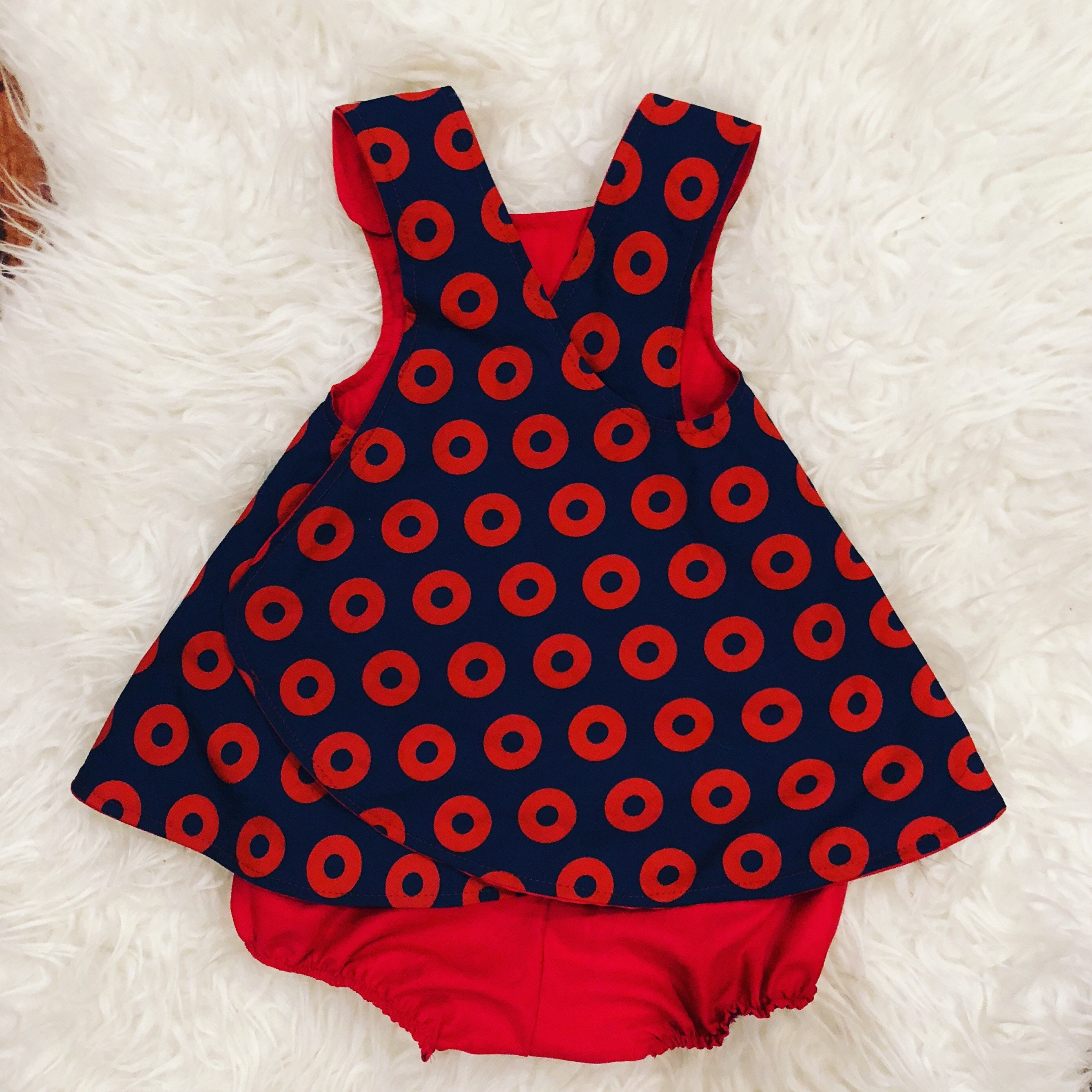 Fishman Donut Dress Reversible Pinafore Dress Grow With Me - Etsy