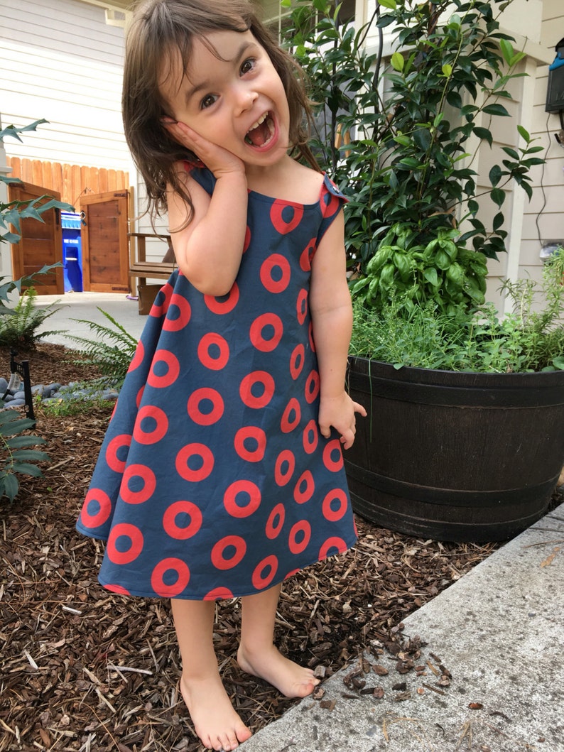 Fishman Donut Dress Reversible Pinafore Dress Grow With Me - Etsy