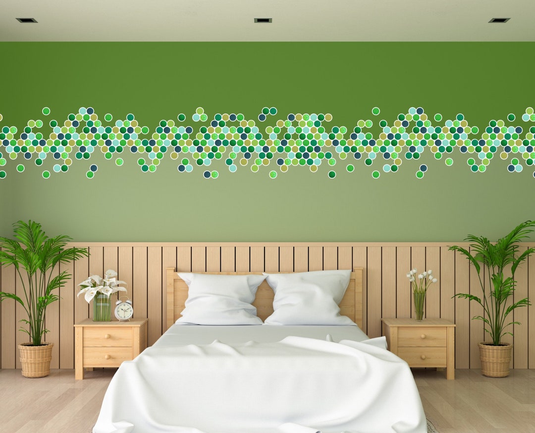 Two Tone Green Handmade Wall Decal Panel - Etsy