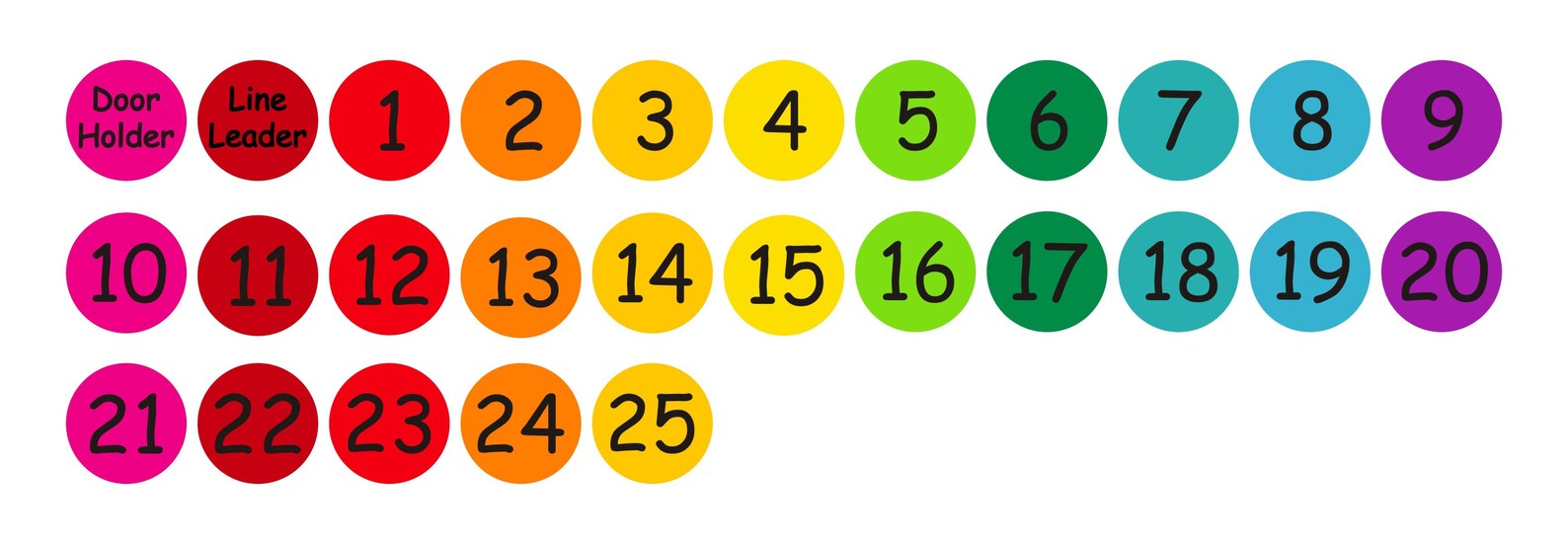 Teacher's Helper Set of 27 Floor Decals. Spots: line Leader, door ...