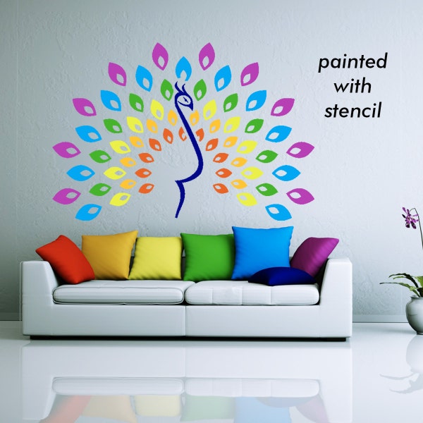 Peacock Wall Stencil - Etsy