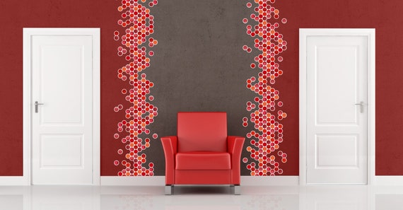 Two Tone Red Handmade Wall Decal Panel - Etsy