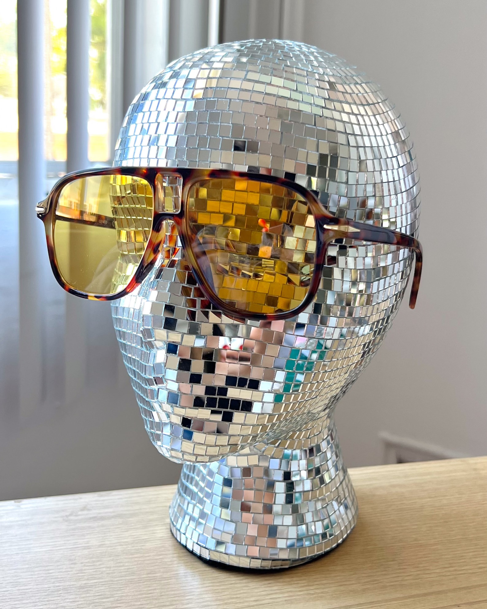 Disco Friends Heads Two Mirrored Mosaic Mannequin Heads Disco Balls - Etsy