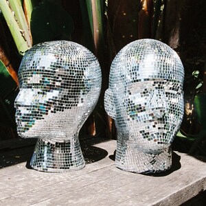 Disco Friends Heads Two Mirrored Mosaic Mannequin Heads Disco Balls - Etsy
