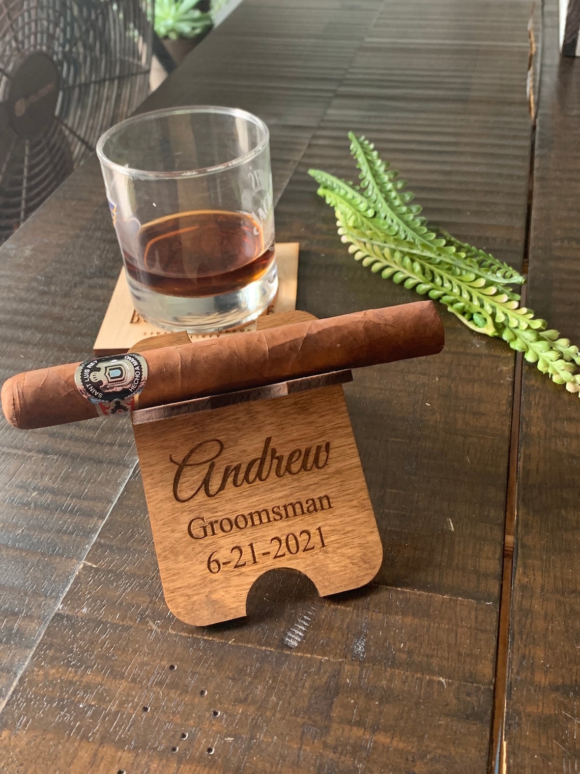 Personalized Laser Engraved Cut Cigar Stand Holder Cigar | Etsy