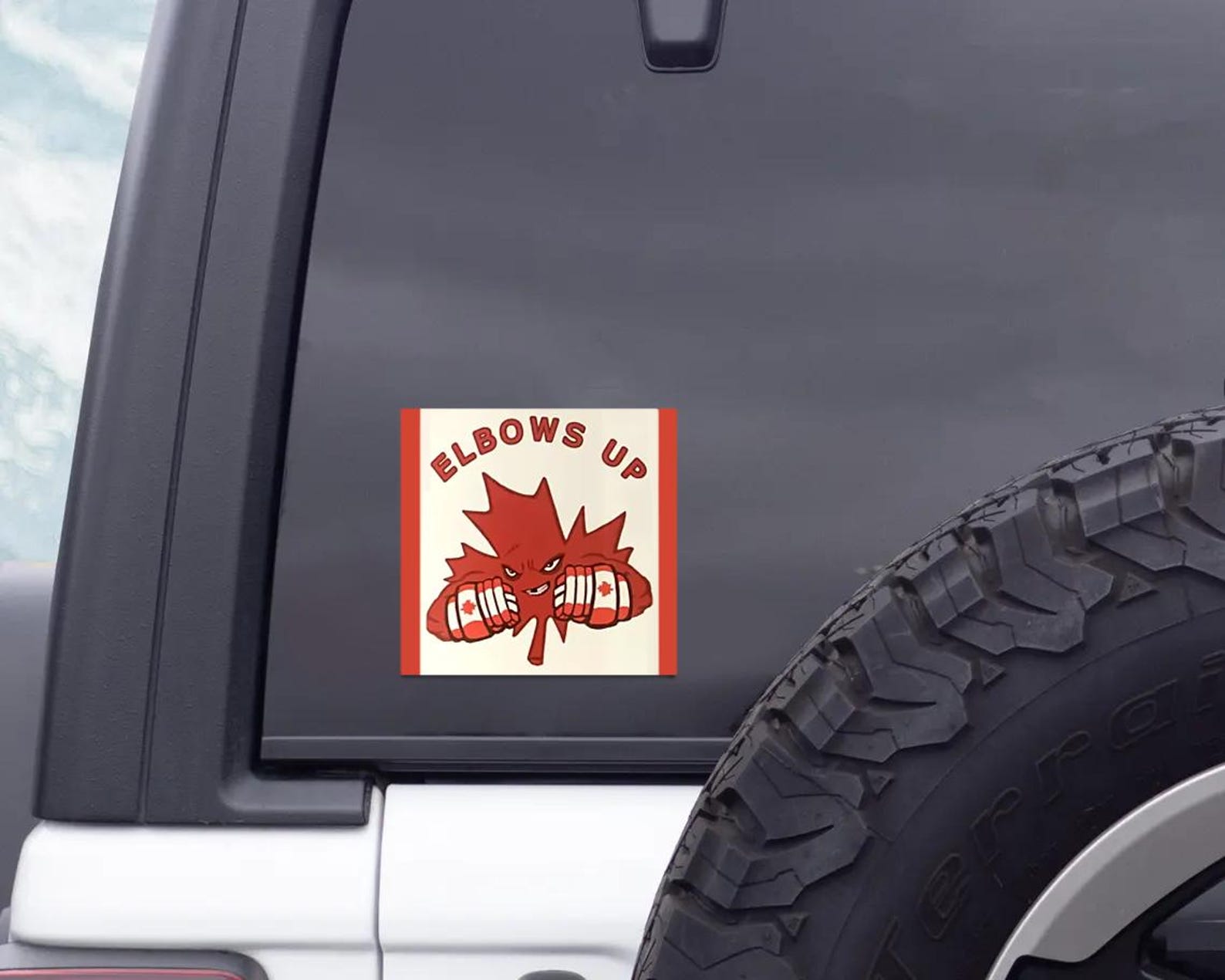 Elbows up Stickers Canadian Maple Leaf 3x3 Inch Vinyl Bumper Hockey ...