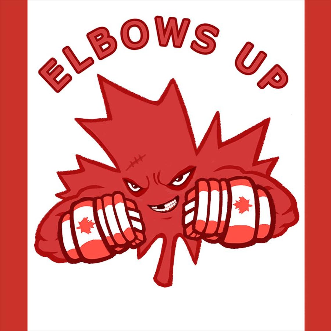 Elbows up Stickers Canadian Maple Leaf 3x3 Inch Vinyl Bumper Hockey ...