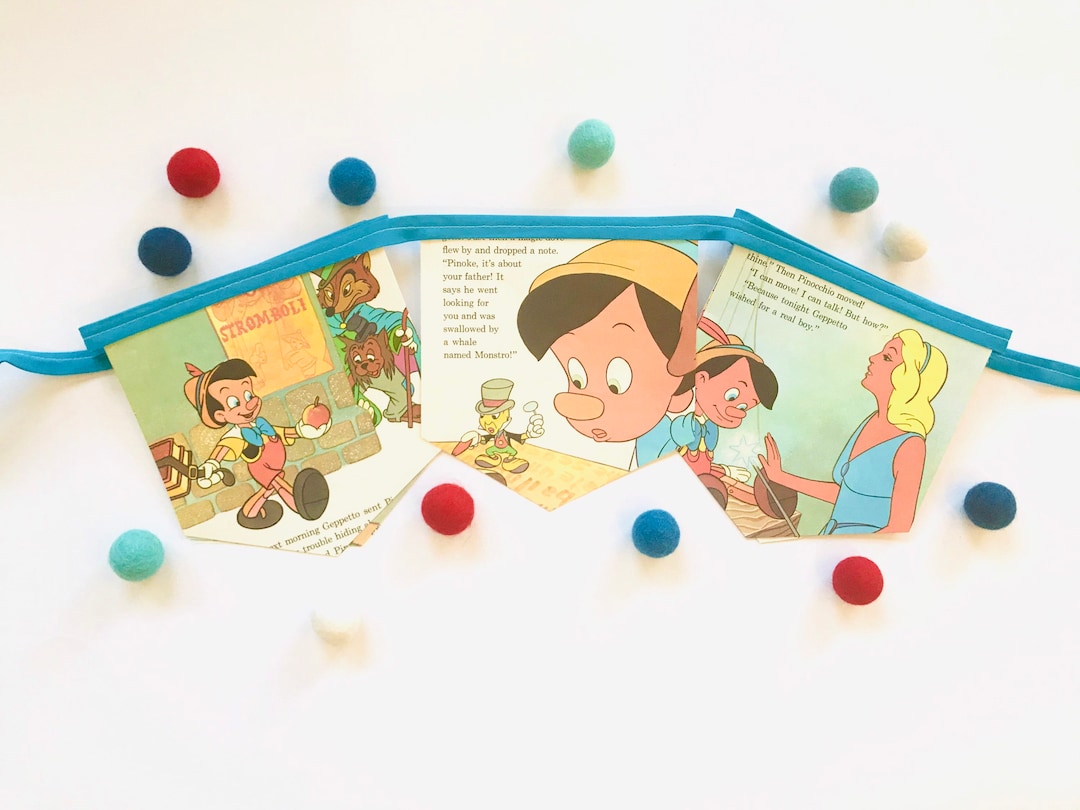 Disney's Pinocchio Birthday Banner Pinocchio Party - Etsy