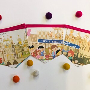 Its a Small World Birthday Party Banner Retro Disney Birthday Party ...