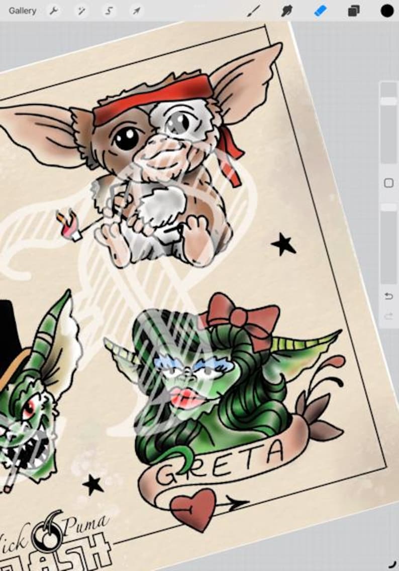 Traditional Tattoo Flash Based off 1980's Movie the Gremlins. - Etsy