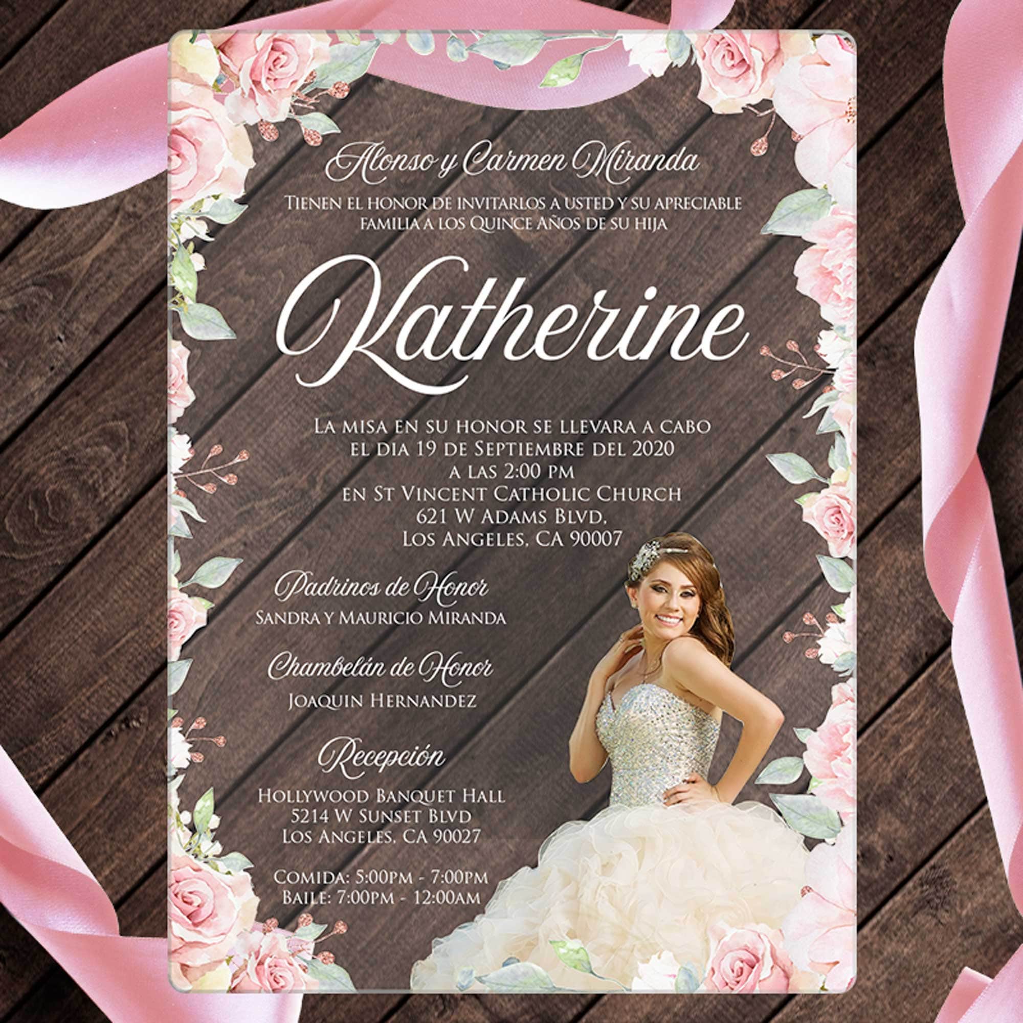 Acrylic Invitation 5x7 - Quinceañera - Etsy