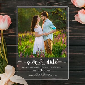 Acrylic Save the Date With Photo - Etsy