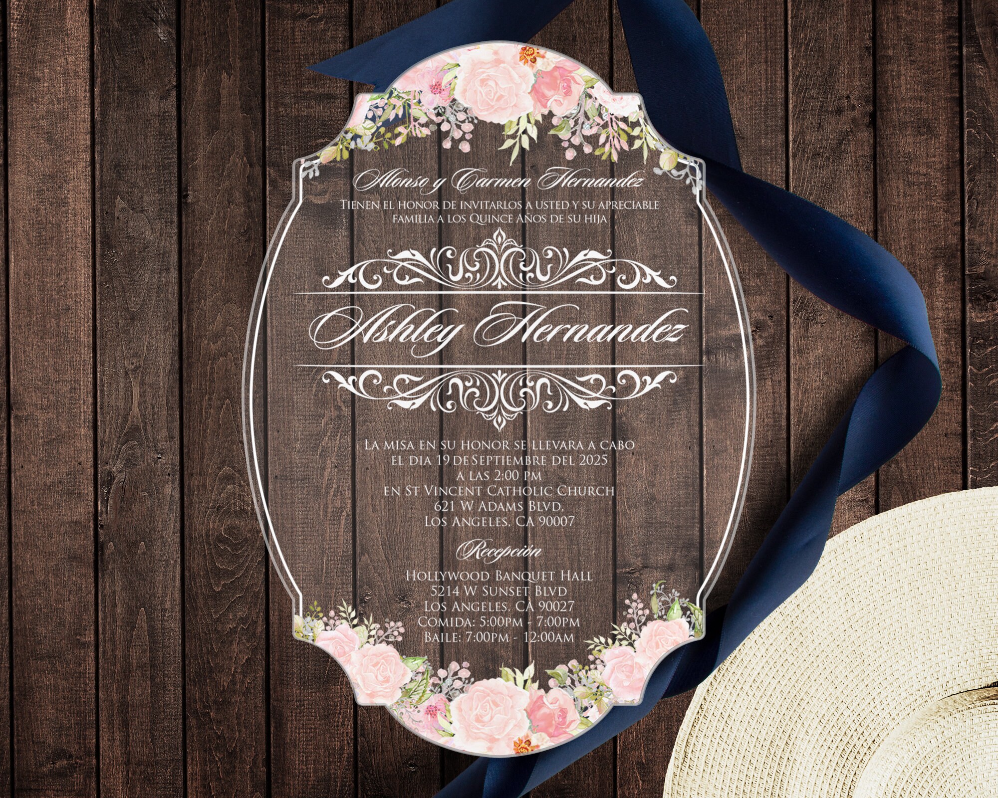 Acrylic Invitation Quinceañera Mirror - Etsy