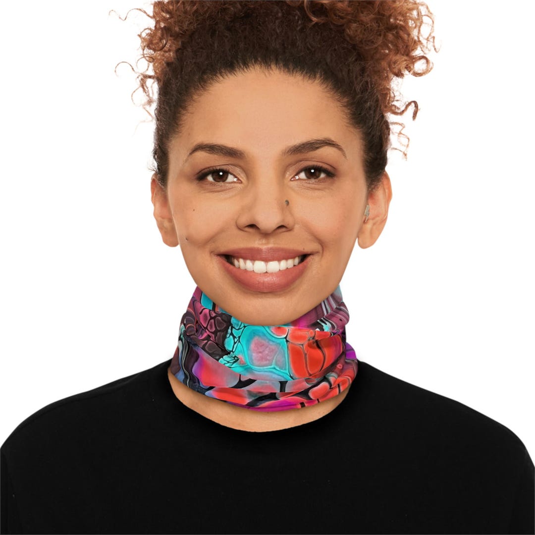 Midweight Abstract Art Print Neck Gaiter, Headband, Head Scarf ...