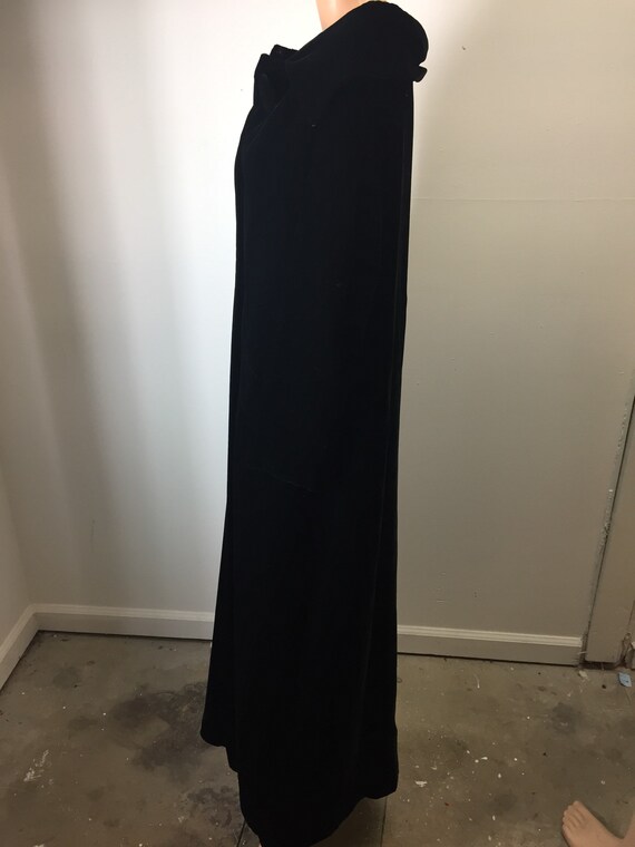 Vintage 50s Black Velvet Cape Cloak Large Buttons by … - Gem