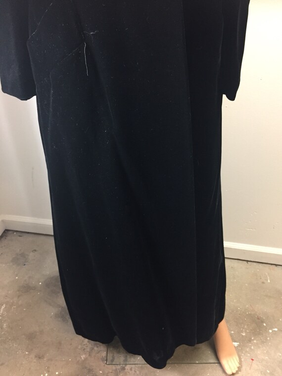 Vintage 50s Black Velvet Cape Cloak Large Buttons by … - Gem