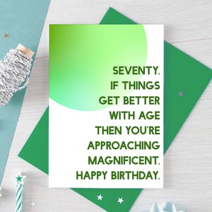70th Birthday Card | Seventieth Birthday Card | Seventy Birthday ...