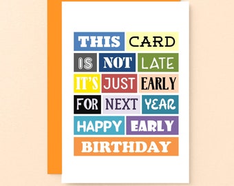 Happy Early Birthday Card - Etsy