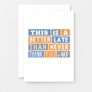 Late Thank You Card Funny Belated Thank You Christmas | Etsy