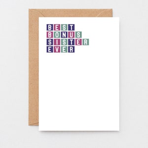 Stepsister Birthday Card From Stepbrother | Bonus Sister Birthday Card ...