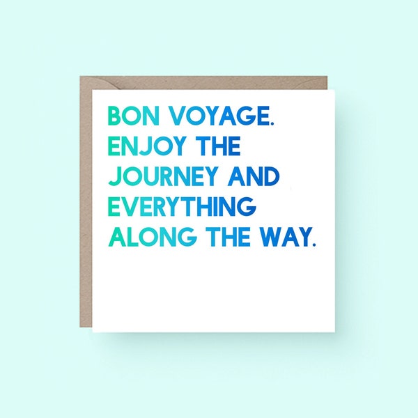 Bon Voyage Card - Etsy UK