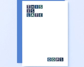 Funny Belated Birthday Card Sorry I Forgot Birthday Happy | Etsy UK