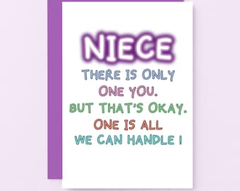 Funny Niece Birthday Card Thanks for Being My Niece If I - Etsy