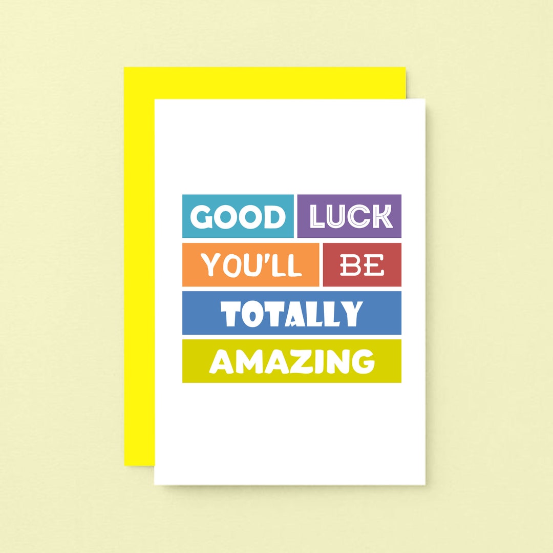 Good Luck Card | New Job Card | Exams | Starting College | Adventure ...