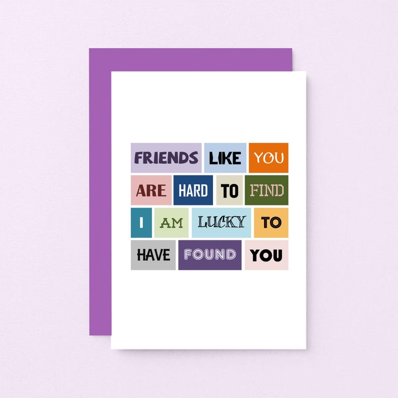 Friendship Card | Greeting Card for Friend | Thank You Card | Bon ...