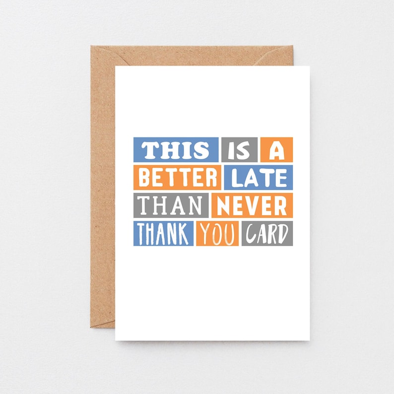 Late Thank You Card Funny Belated Thank You Christmas | Etsy