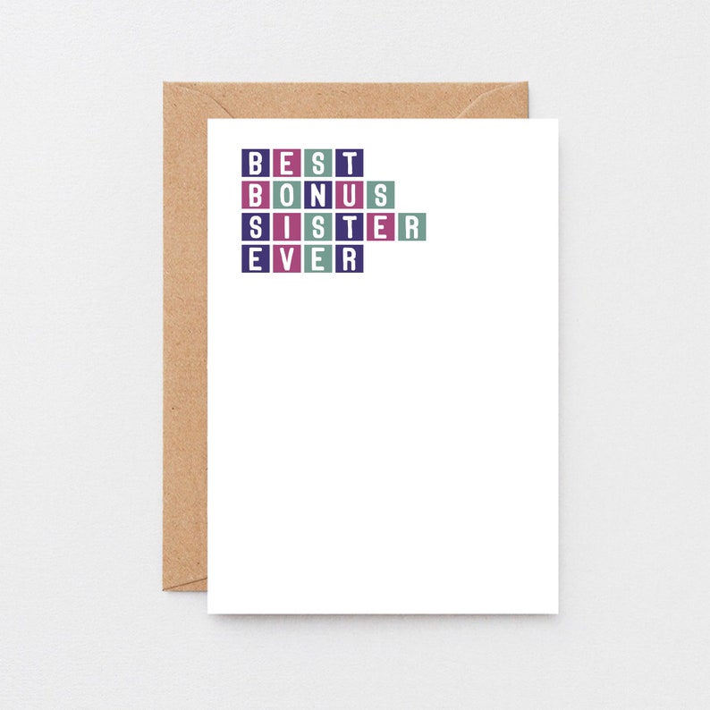 Stepsister Birthday Card From Stepbrother Bonus Sister | Etsy