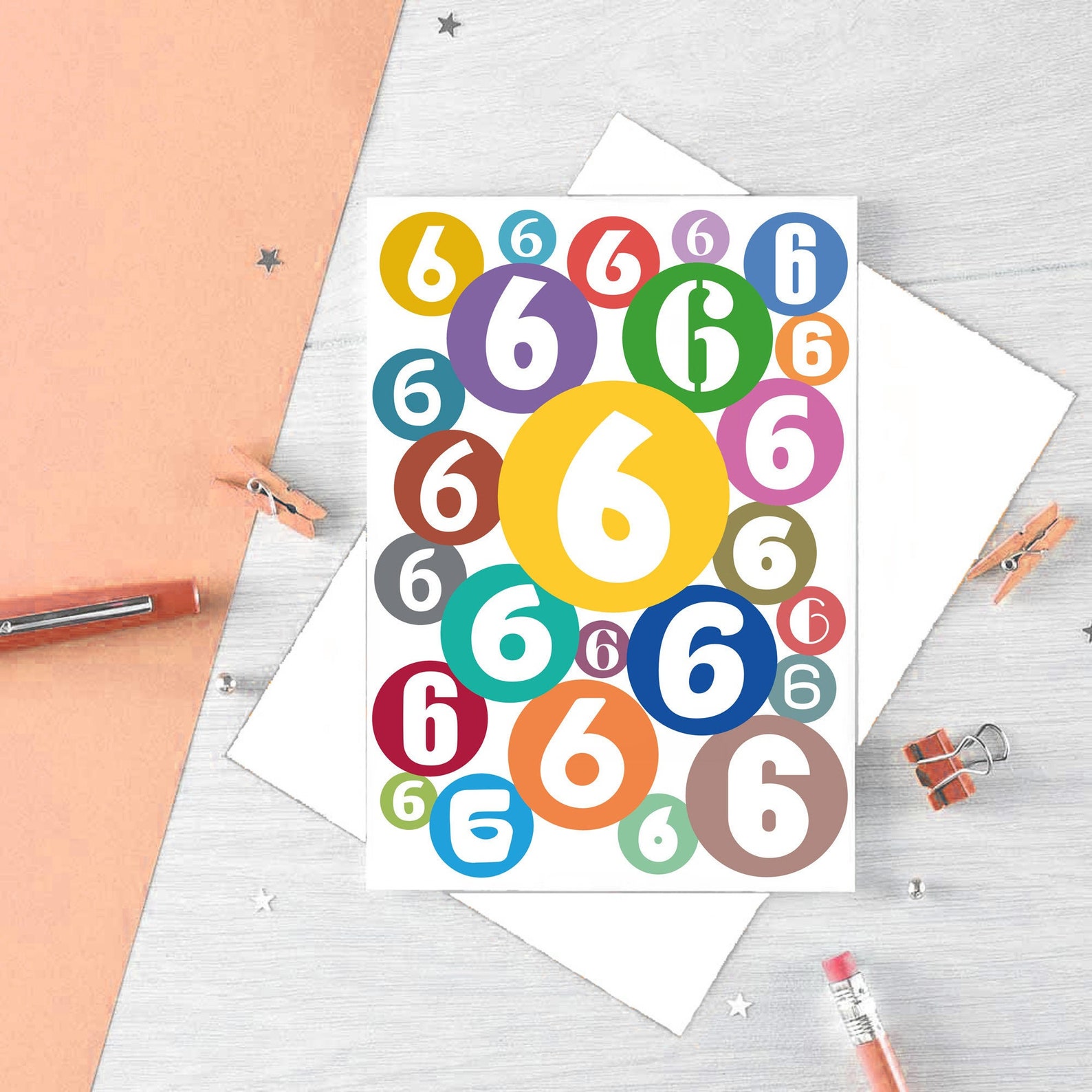 Six Year Old Birthday Card Sixth Birthday Card for Kids | Etsy