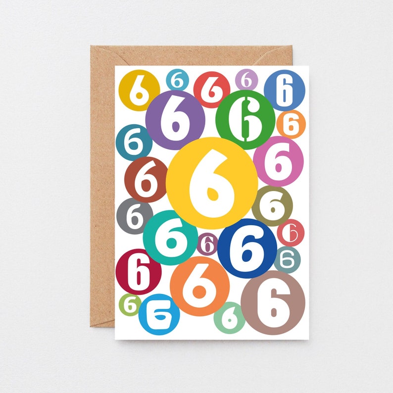 Six Year Old Birthday Card Sixth Birthday Card for Kids 6th - Etsy