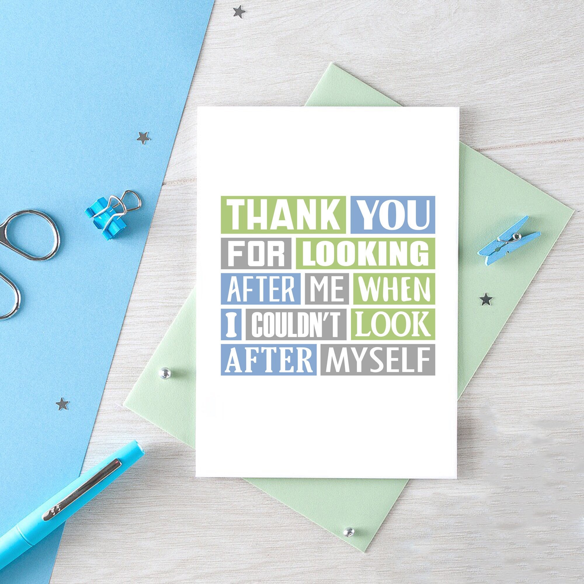 Thank You Card Thank You for Looking After Me Thank You - Etsy UK