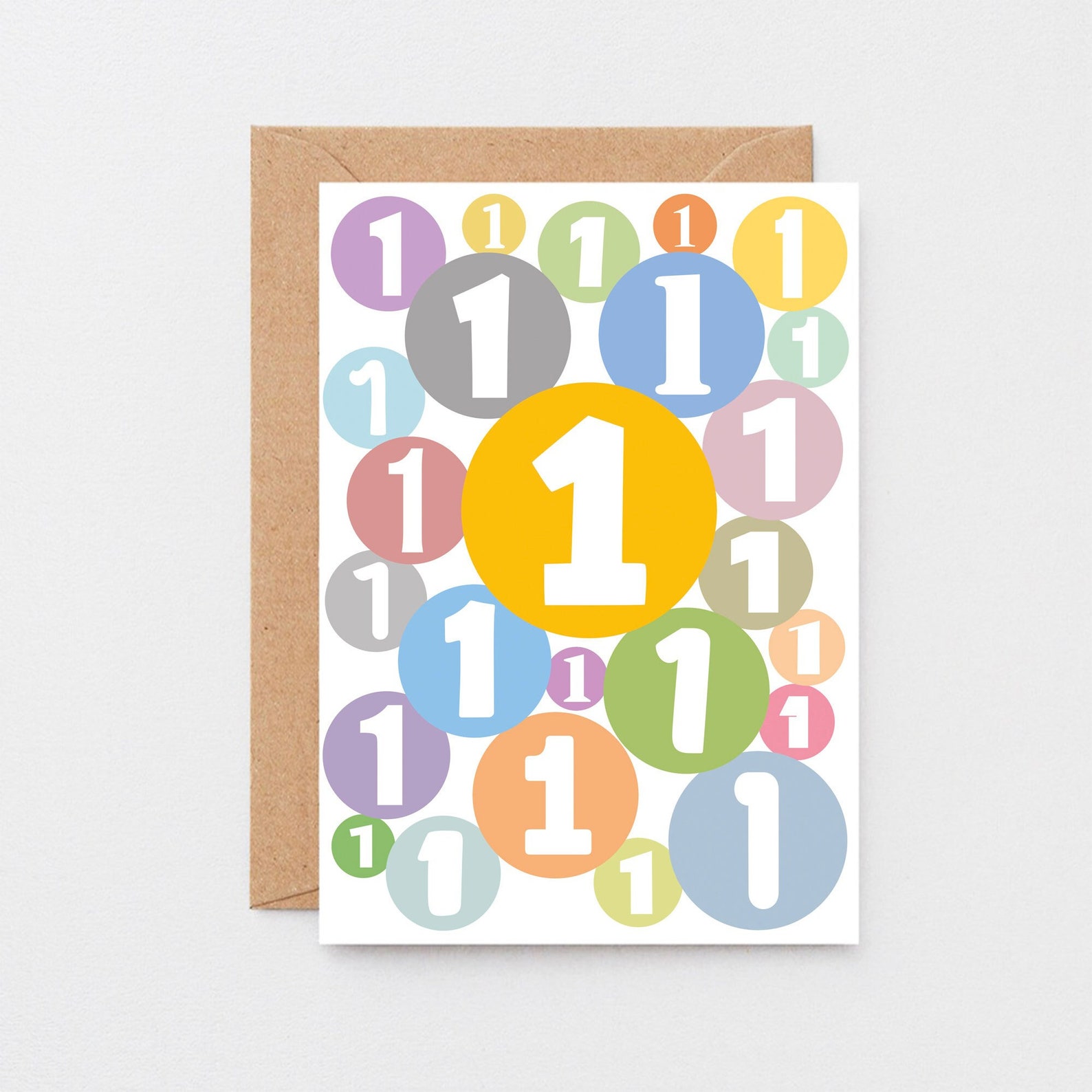 Colourful First Birthday Card, Kids 1st Birthday | SE2061A5 - Etsy