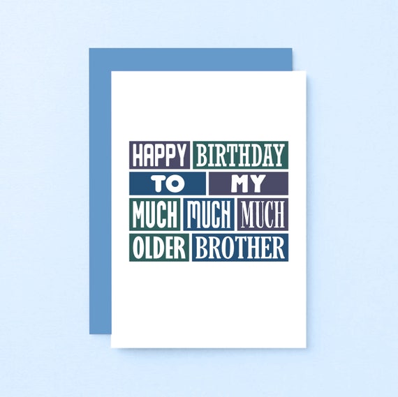 Funny Birthday Card for Brother Older Brother Birthday Card | Etsy