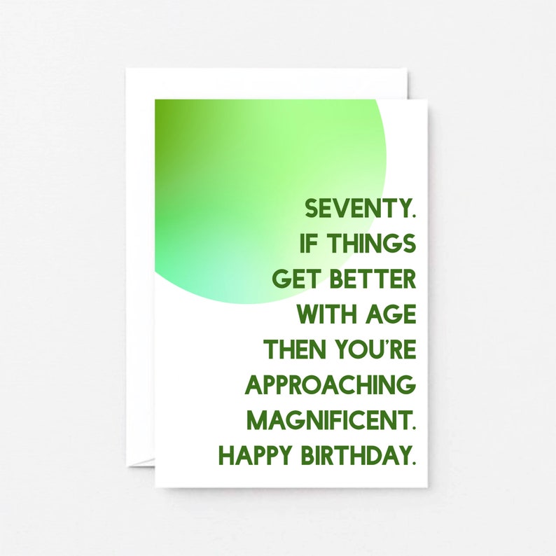 70th Birthday Card Seventieth Birthday Card Seventy - Etsy