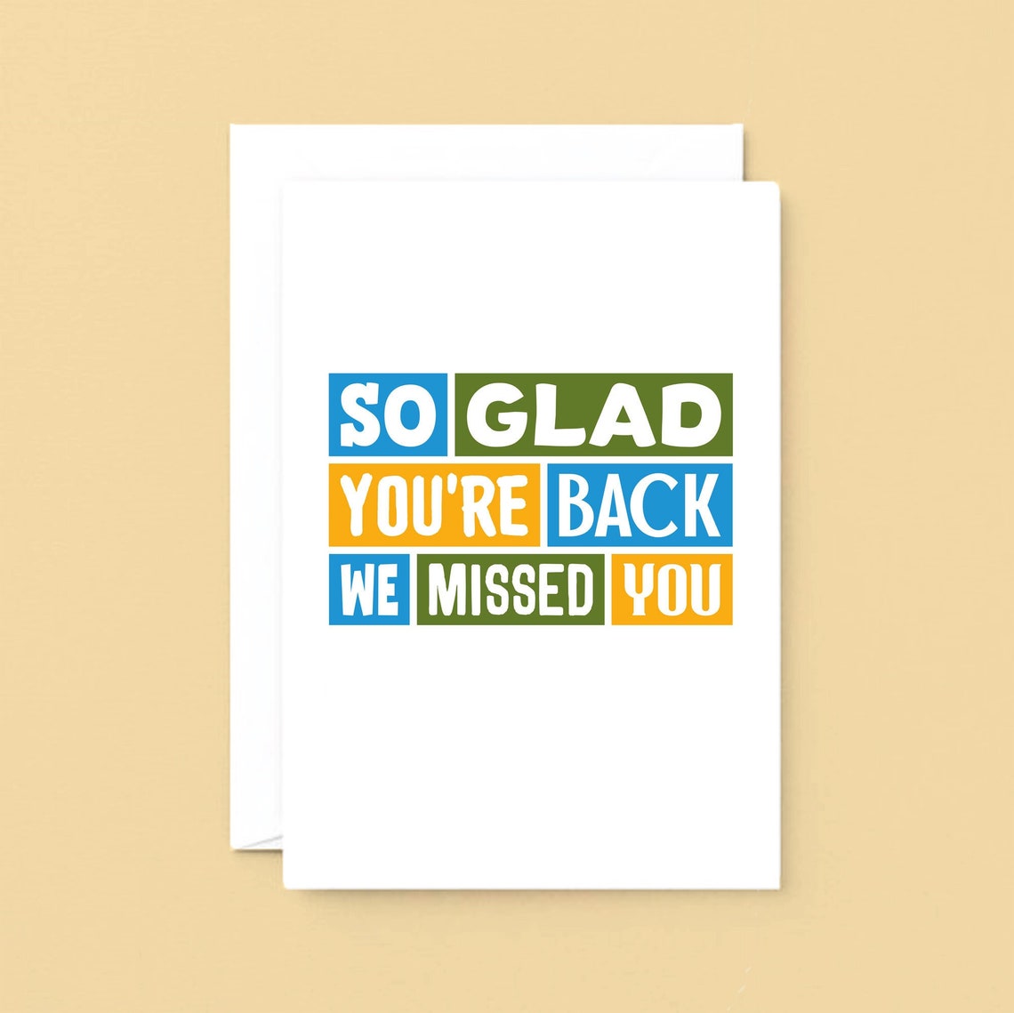 Welcome Back Card From All of Us, We Missed You Card, Welcome Home Card ...