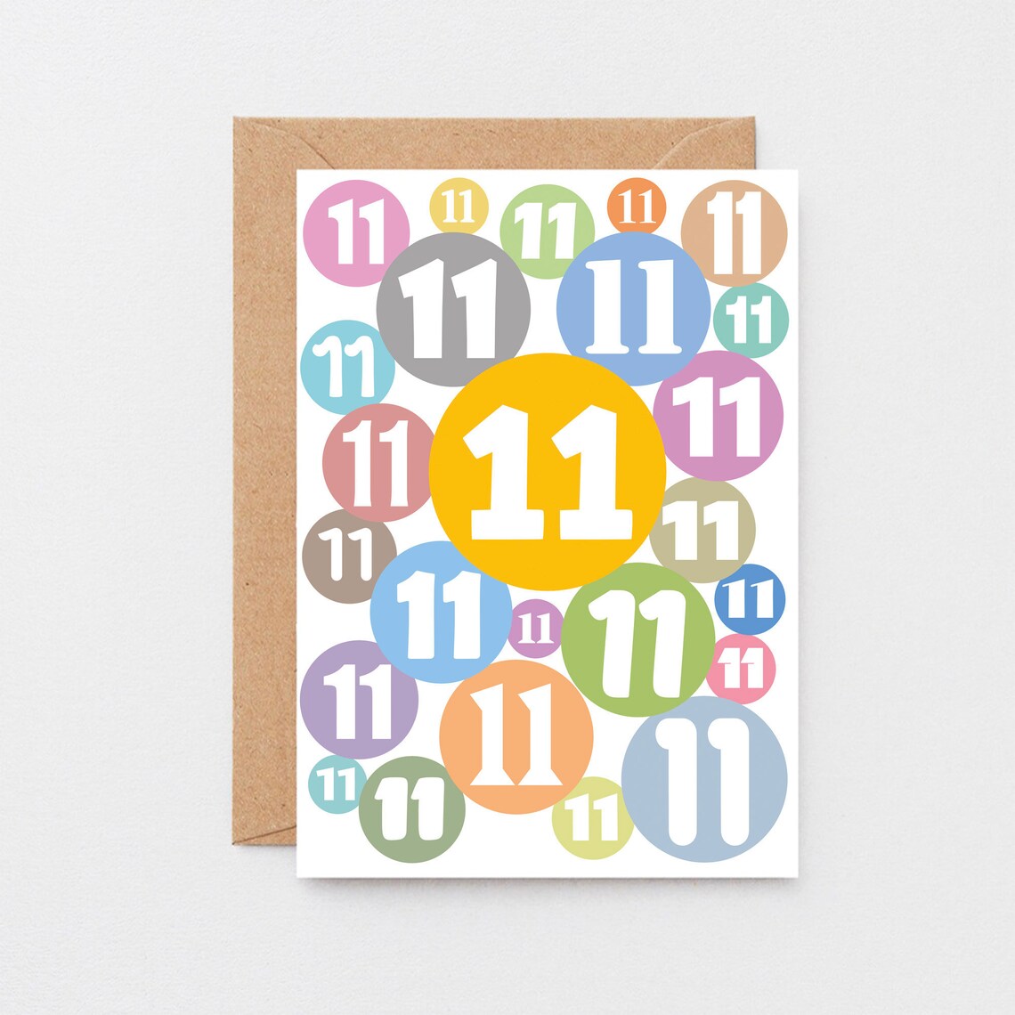 11th Birthday Card | Happy Birthday 11 Years Old | Colourful Eleven ...
