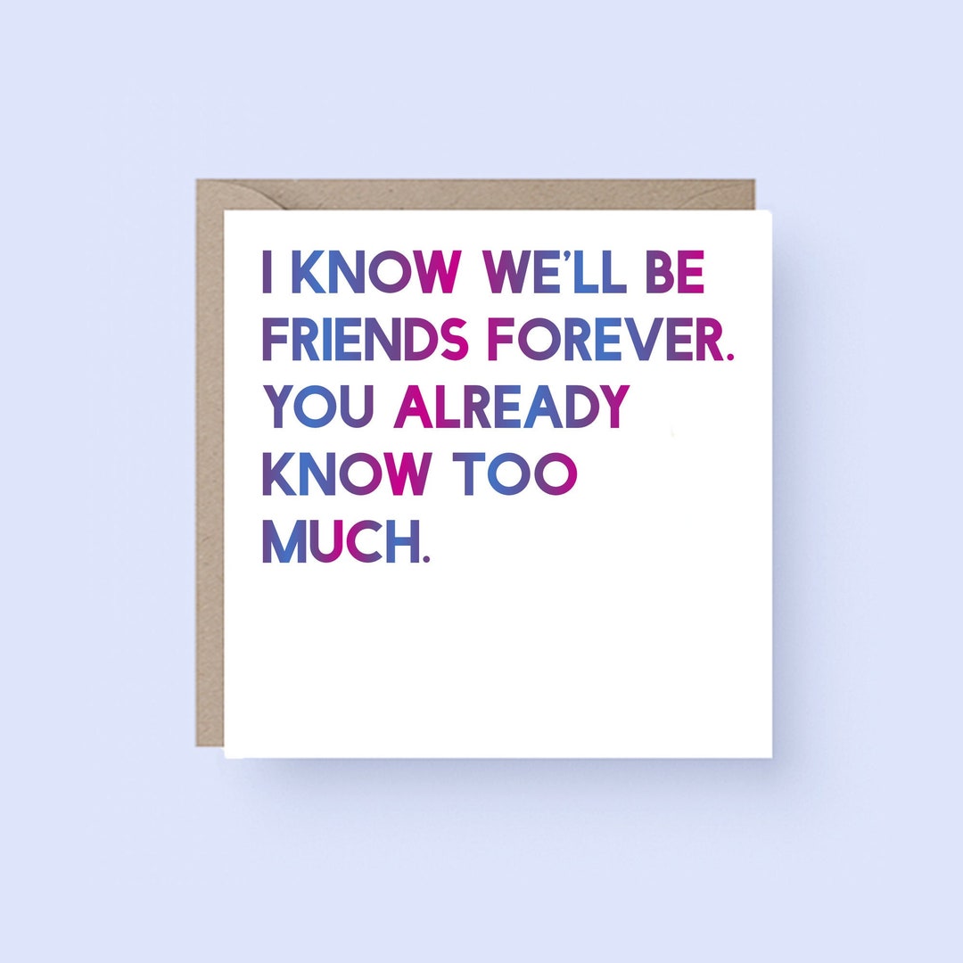 Funny Friendship Card | Funny Thinking of You Card | Just Because Card ...