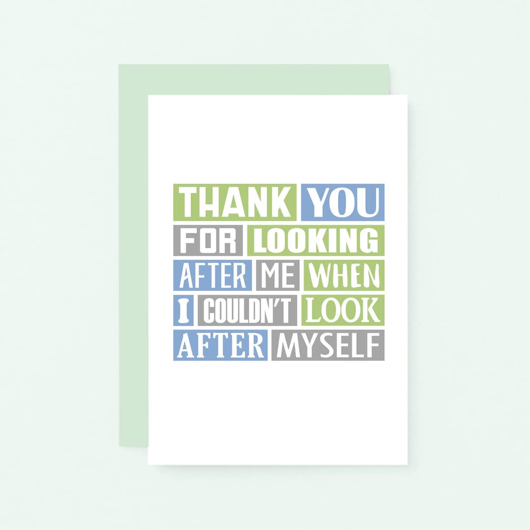 Thank You Card | Thank You for Looking After Me | Thank You Husband ...