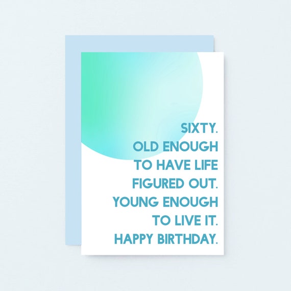 60th Birthday Card Happy Sixtieth Birthday Sixty Birthday | Etsy