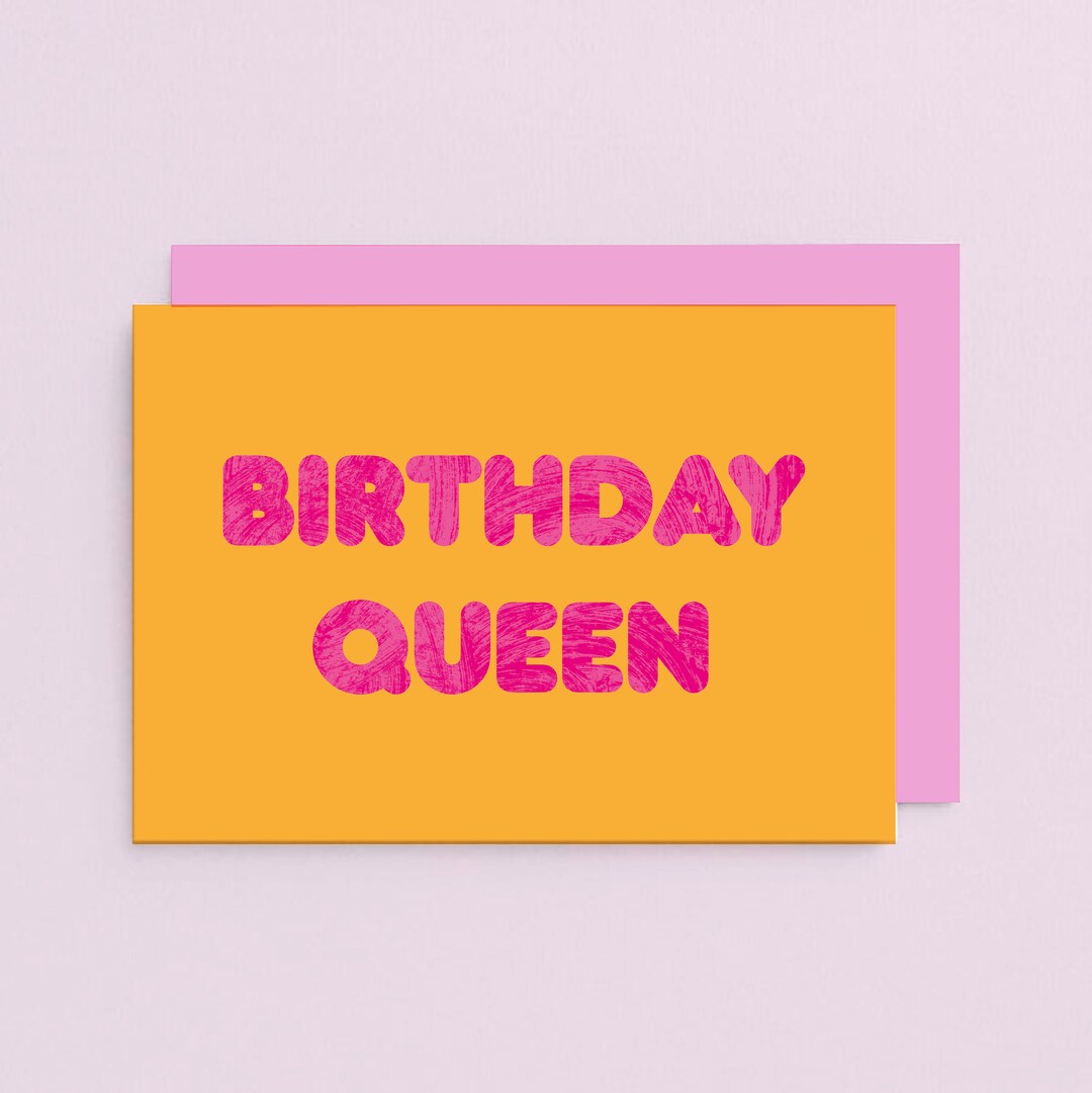 Birthday Queen Card Birthday Cards for Her Modern Cards - Etsy