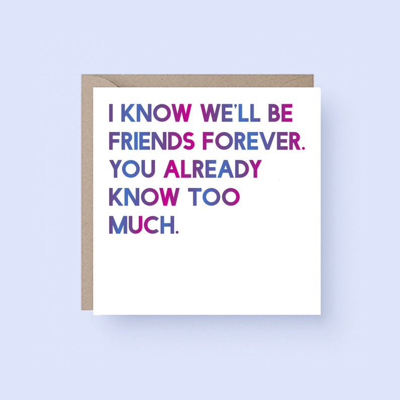 Funny Friendship Card Funny Thinking of You Card Just - Etsy