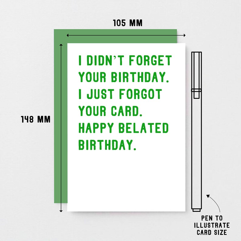 Funny Belated Birthday Card | Late Card | Sorry I Forgot Birthday ...