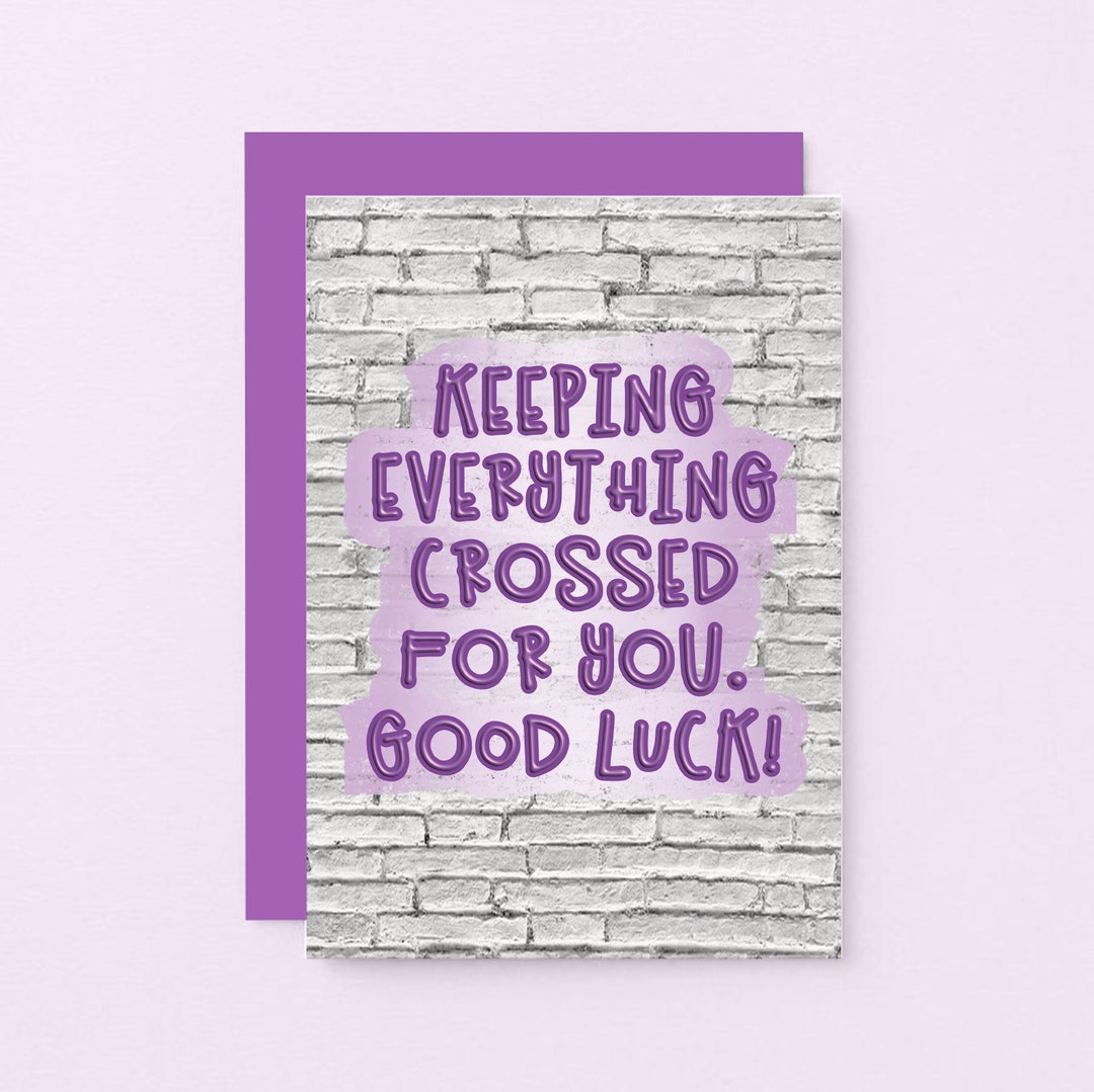 Modern Good Luck Card | Fingers Crossed | Exams Encouragement Card ...