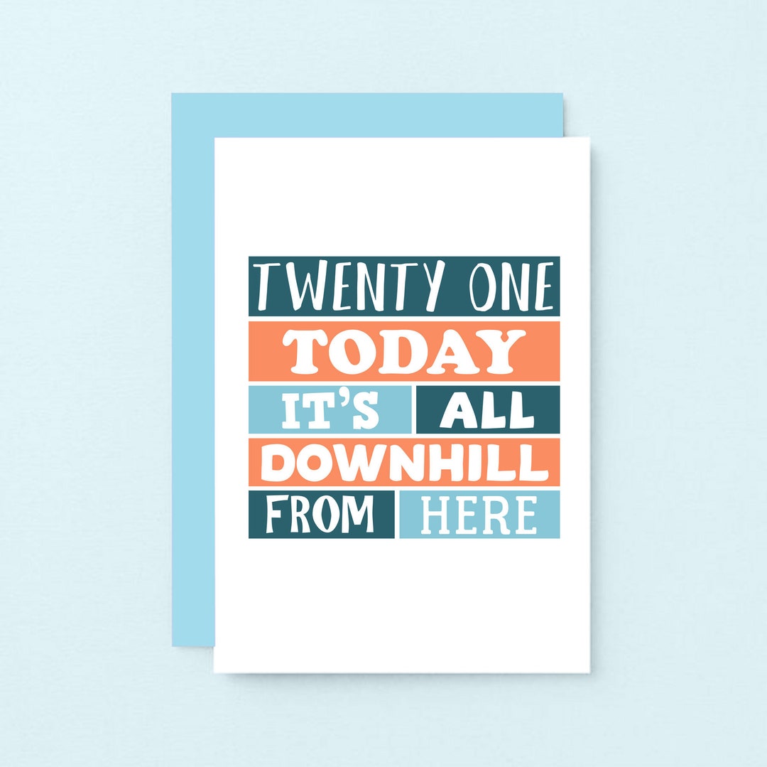 Funny 21st Birthday Card | Twenty First Birthday Card | Twenty One ...