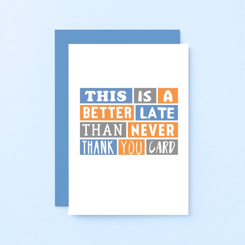 Late Thank You Card Funny Belated Thank You Christmas | Etsy