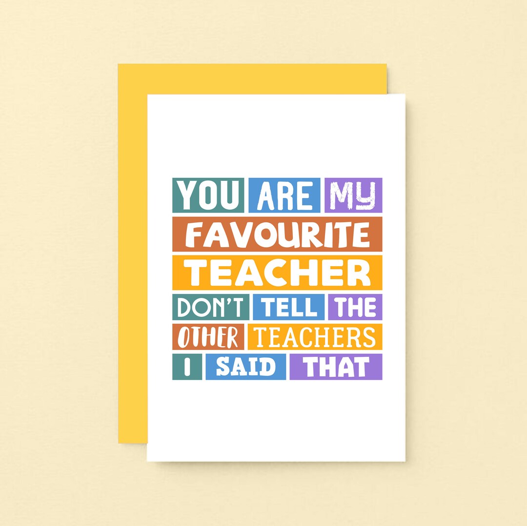 Thank You Teacher Card | Funny Teacher Card | Funny Teacher Thanks Card ...